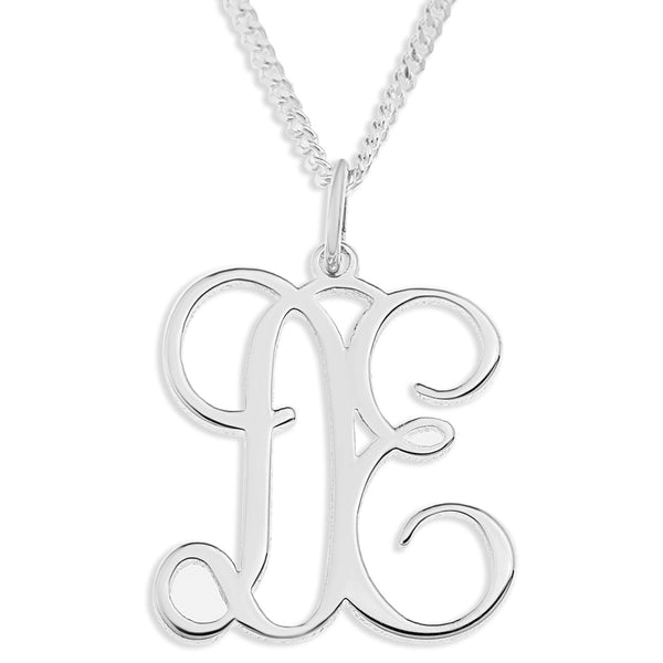 MONOGRAM 2 LETTER NECKLACE STERLING SILVER