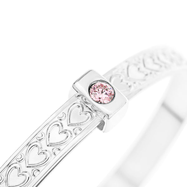 Baby Bangles Bracelet Pink Stone Sterling Silver Expandable Baptism ...